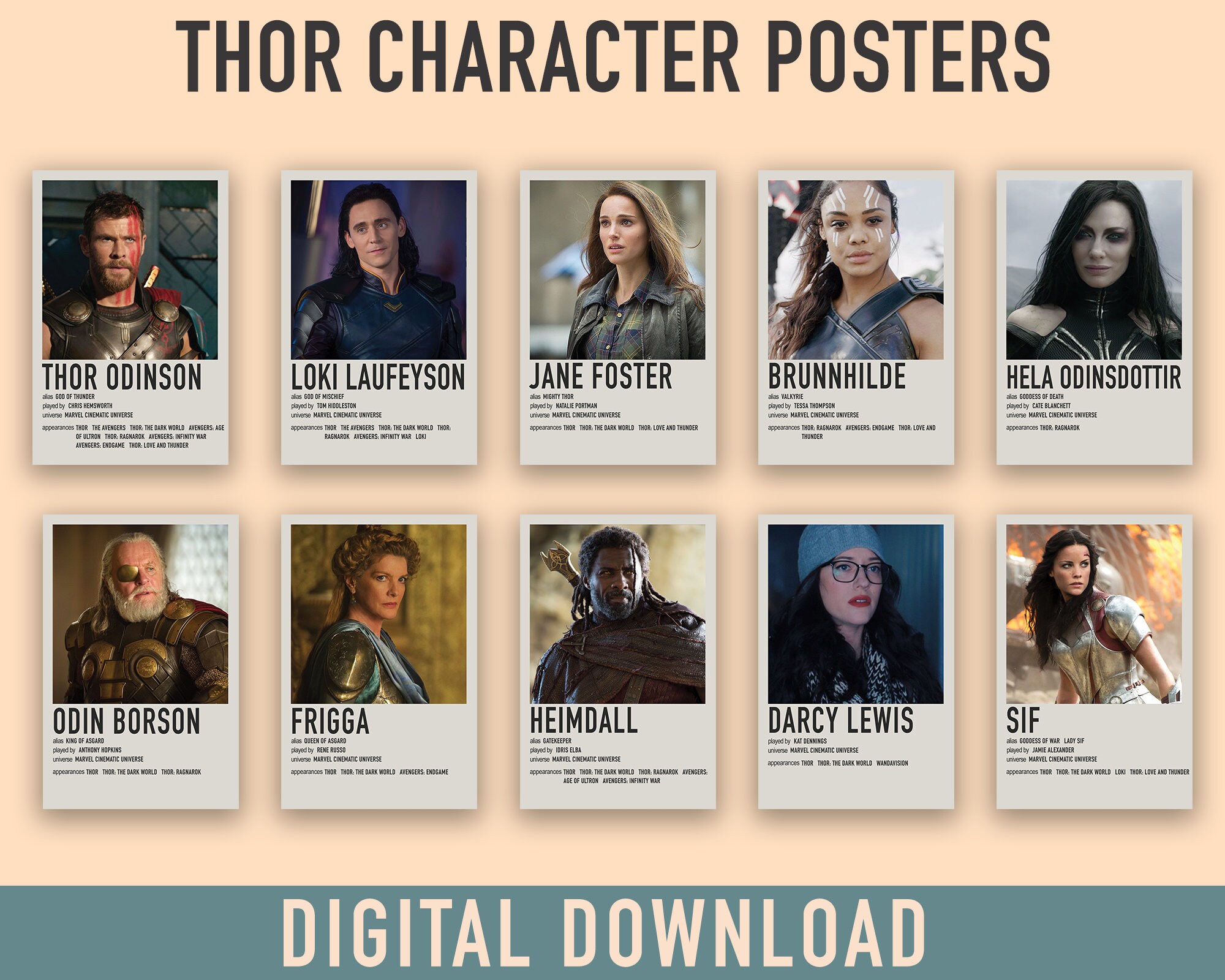 Thor The Dark World Character Posters