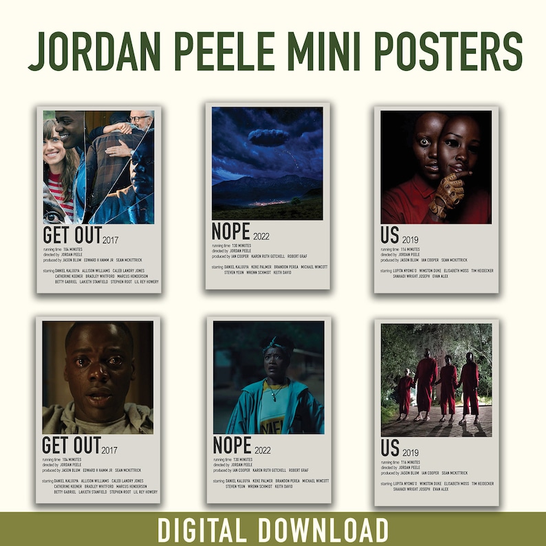 Jordan Peele Movie Mini Poster Pack | Digital Download - Etsy
