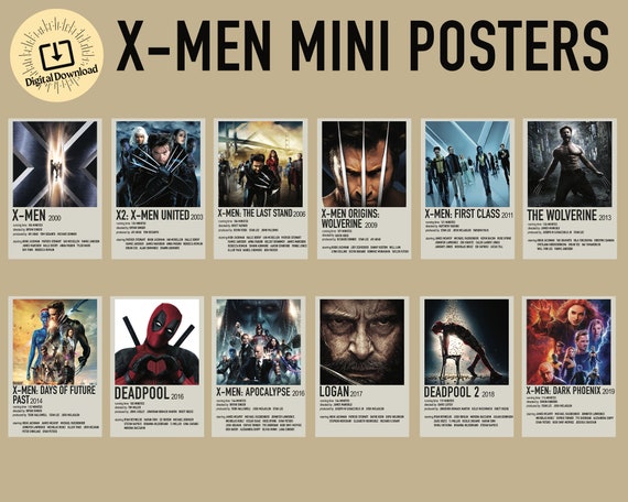 X-men Mini Posters Digital Download - Etsy