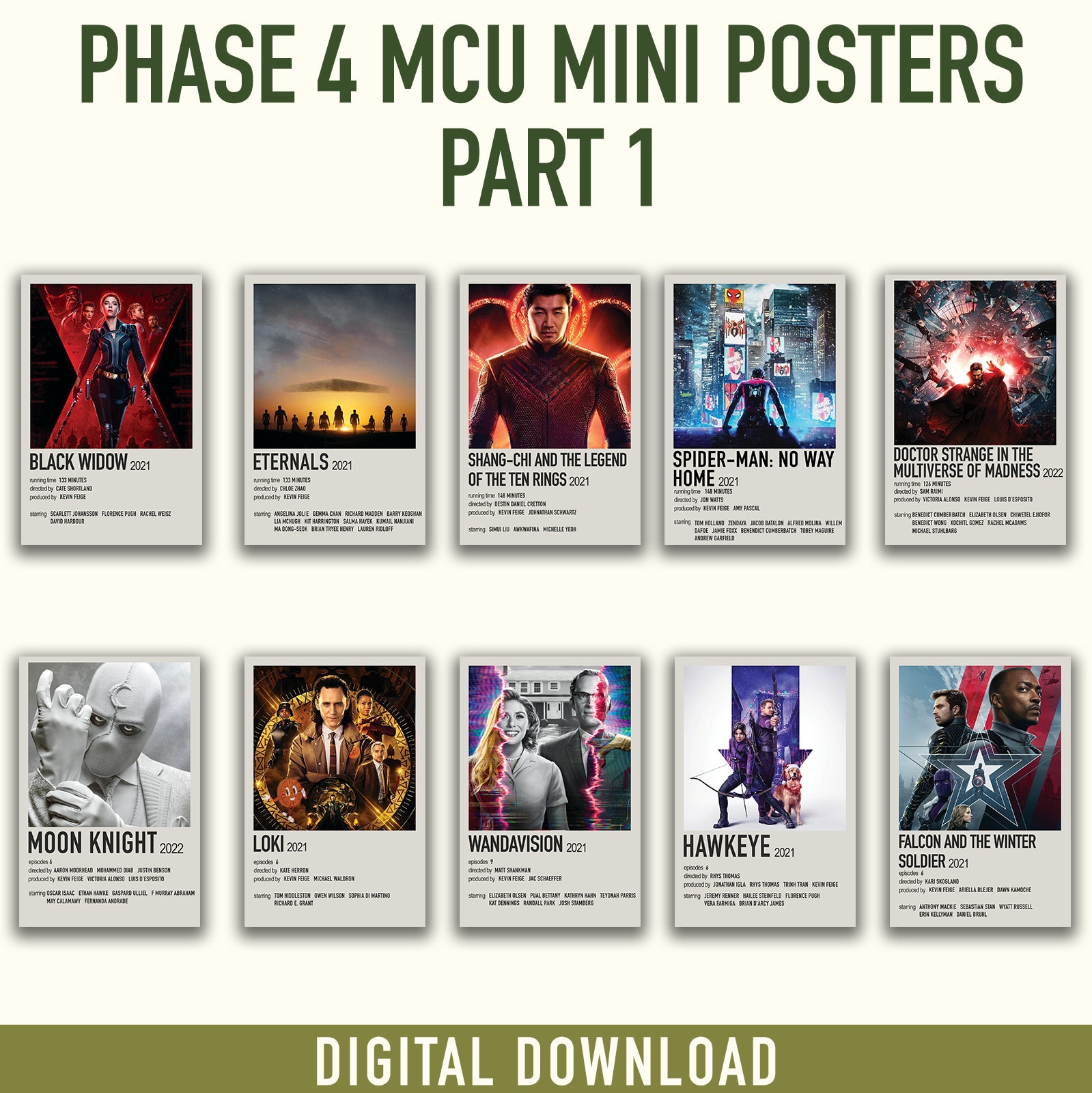 Phase 4 MCU Mini Posters, PART 1 | Digital Download - Etsy