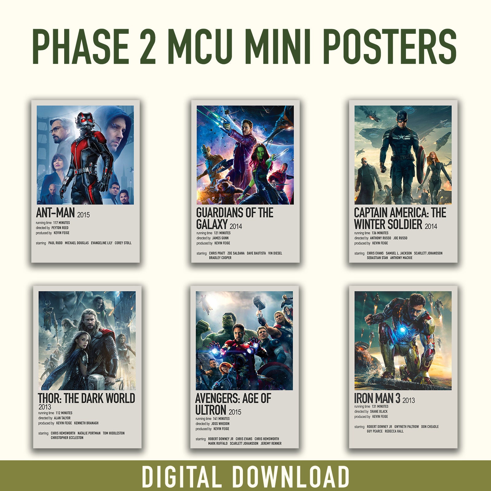 Phase 2 MCU Mini Posters | Digital Download - Etsy