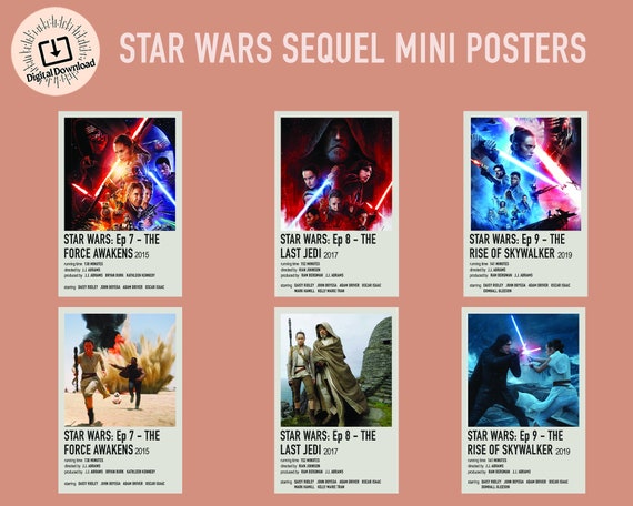 Star Wars Sequel Trilogy Mini Posters | Etsy