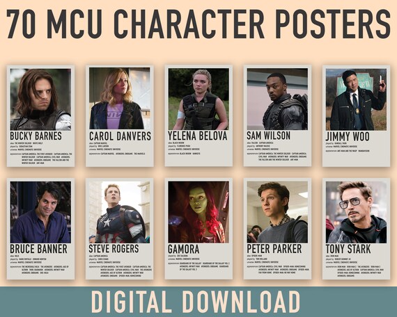 70 Pack MCU Character Mini Posters Digital Download - Etsy
