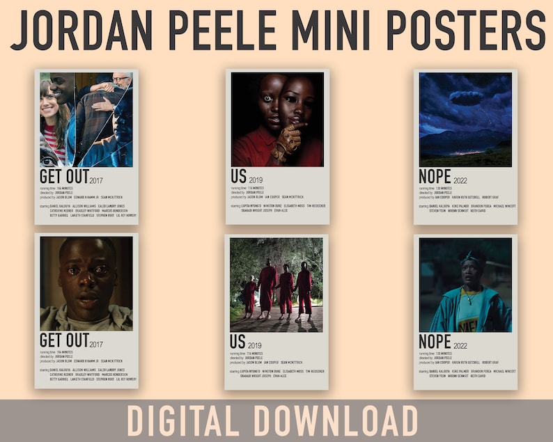 Jordan Peele Movie Mini Poster Pack Digital Download - Etsy