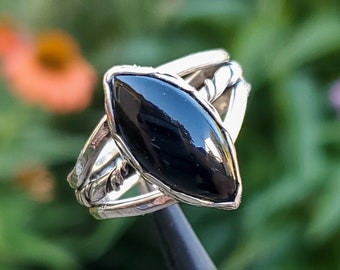 Black Onyx Ring Black Onyx 925 Sterling Silver Ring Black - Etsy