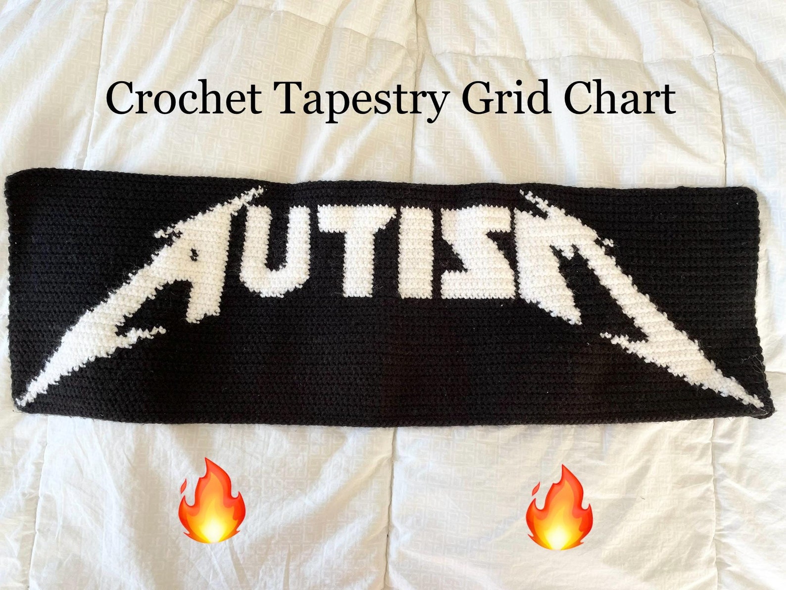 Autism Metallica Tapestry - PDF Pixel Chart - Etsy