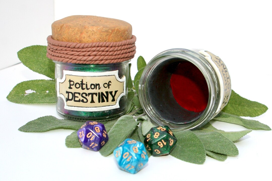 Dice Jar Dnd Gift Dungeons & Dragons Accessory Wizard Potion Jar TTRPG ...