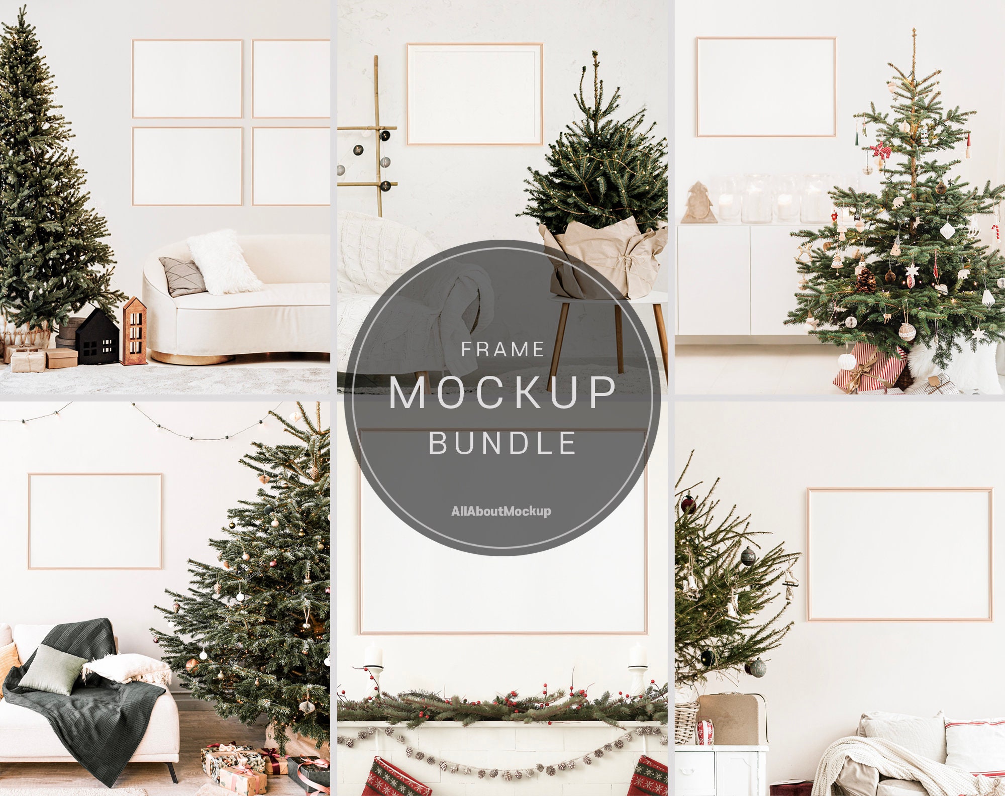 Frame Mockup Bundle Christmas Mockup Horizontal Mockup - Etsy