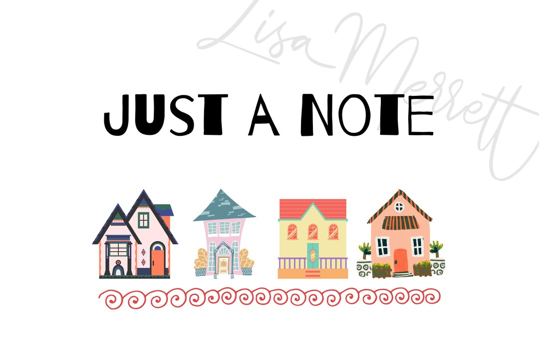 Just A Note, Printable, Digital Download, Post Card Size Frmat 5.5x4.25 ...