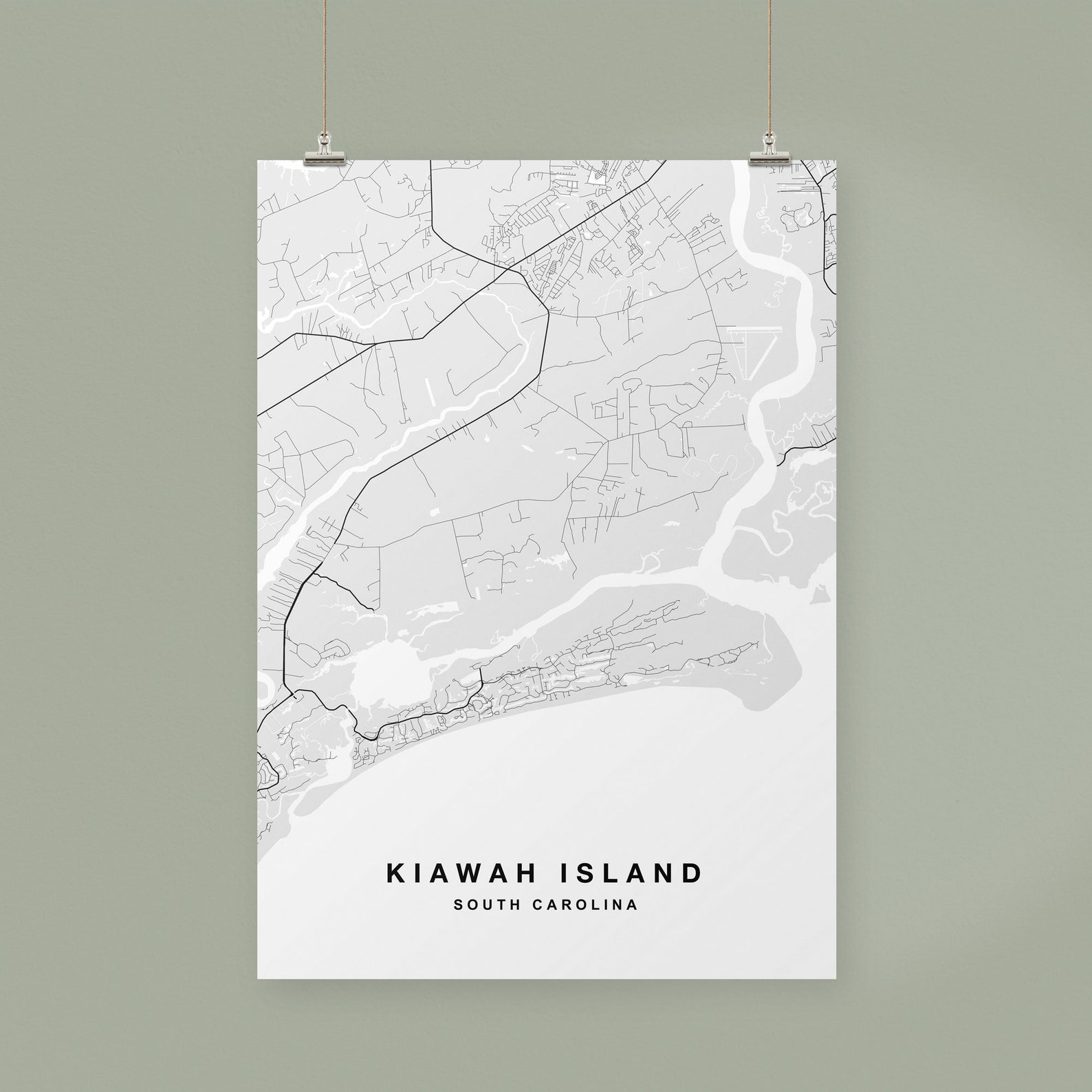 Kiawah Island Map Print Kiawah Island Poster Kiawah Island Art - Etsy