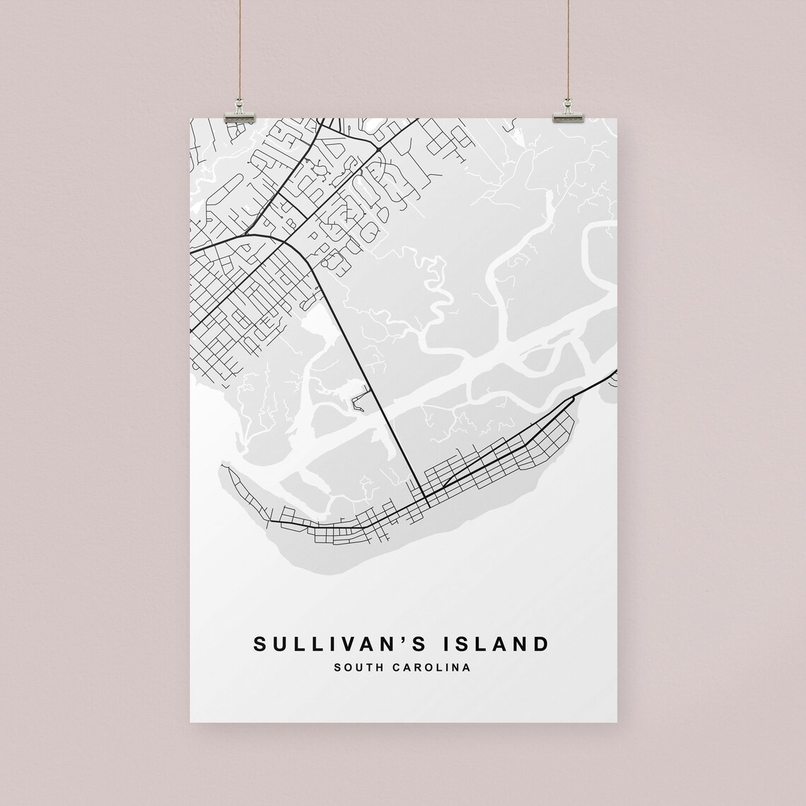 Sullivan's Island Map Print | Sullivan's Island Poster | Sullivan's ...