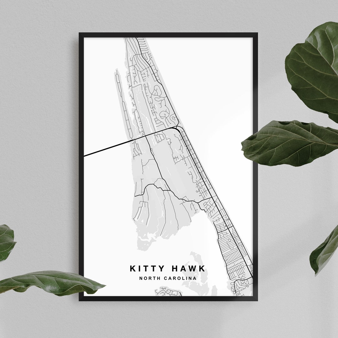 Kitty Hawk Map Print | Kitty Hawk Poster | Kitty Hawk Art - Etsy