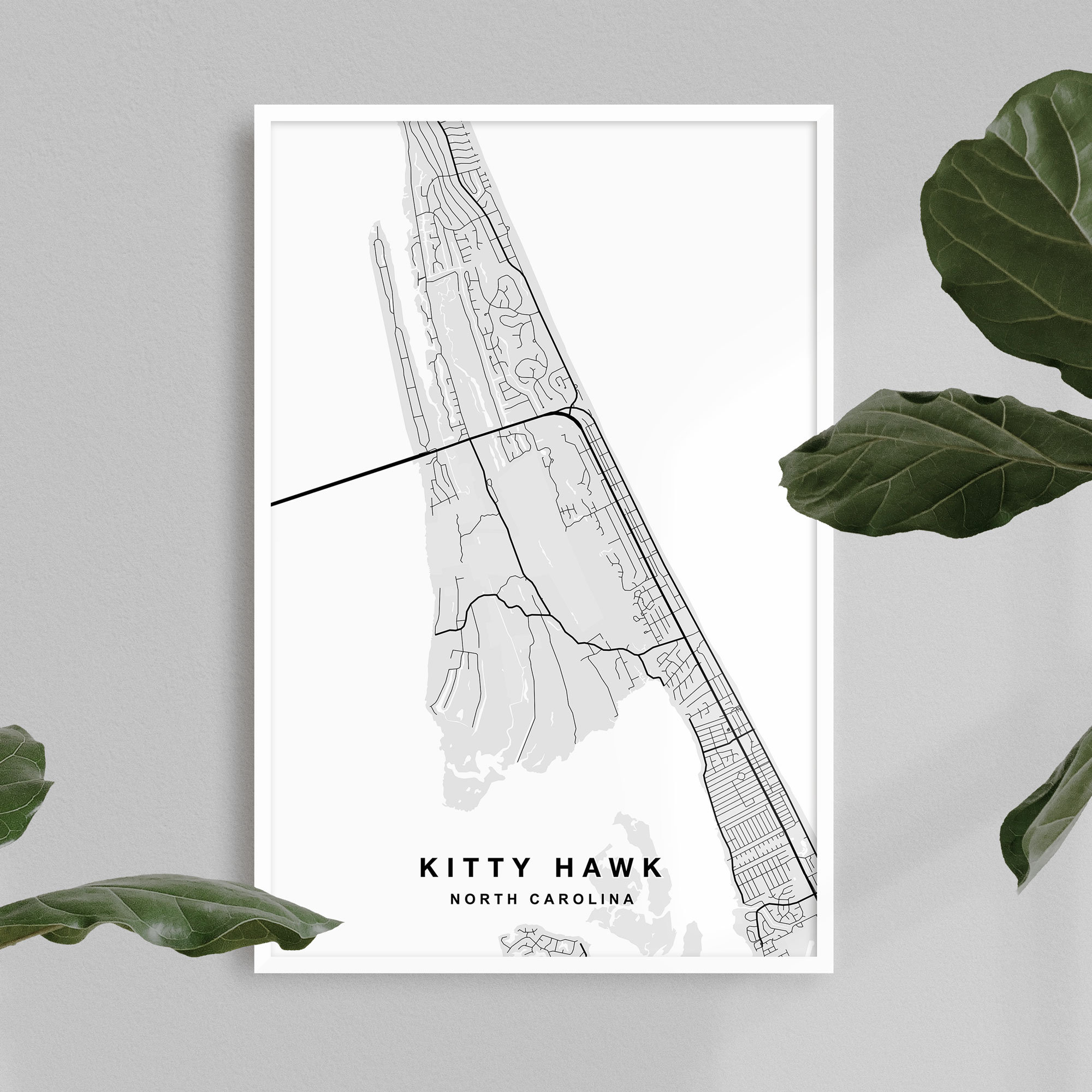 Kitty Hawk Map Print | Kitty Hawk Poster | Kitty Hawk Art - Etsy