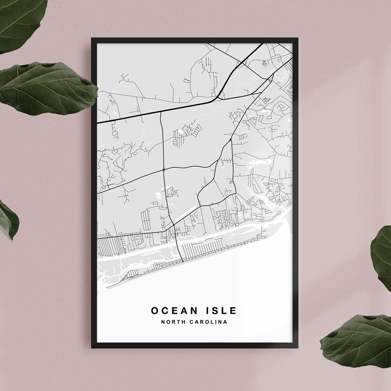 Ocean Isle Map Print | Ocean Isle Poster | Ocean Isle Art - Etsy