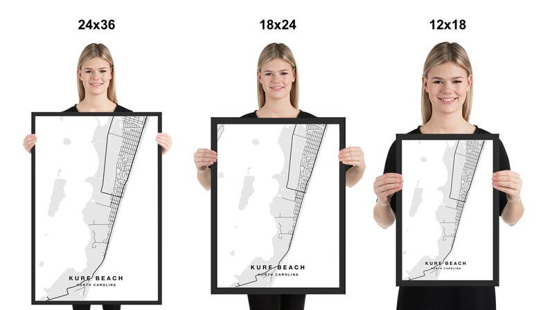 Kure Beach Map Print | Kure Beach Poster | Kure Beach Art - Etsy