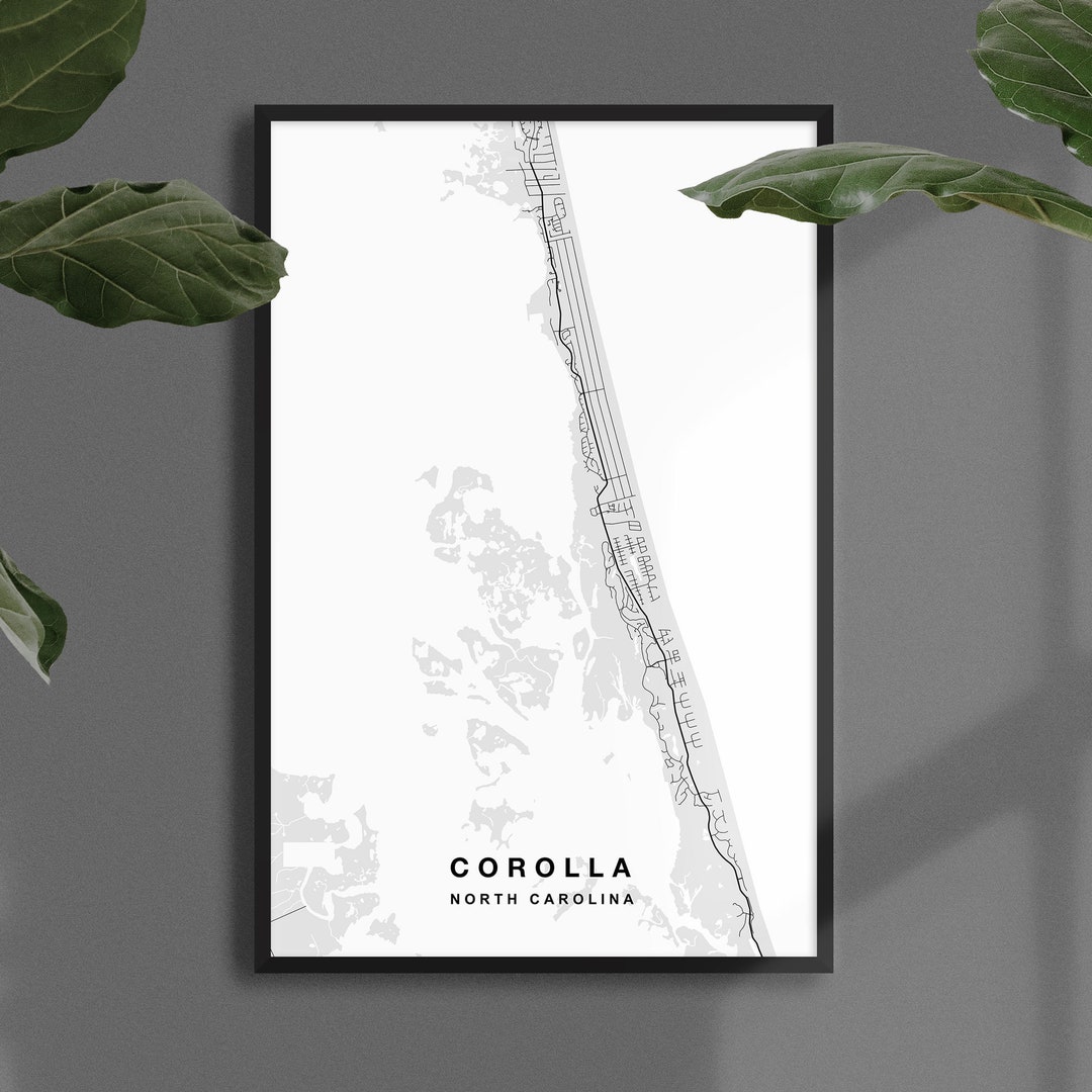 Corolla Map Print | Corolla Poster | Corolla Art - Etsy
