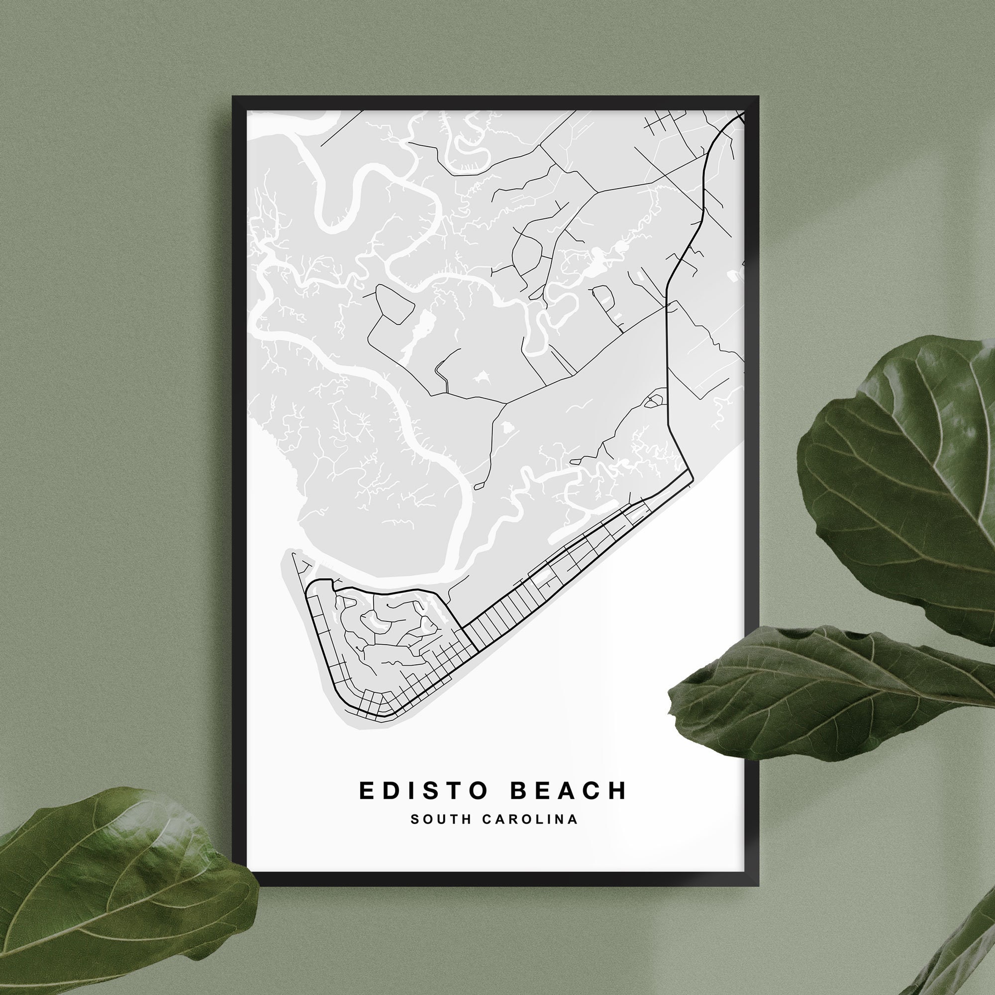 Edisto Beach Map Print | Edisto Beach Poster | Edisto Beach Art - Etsy