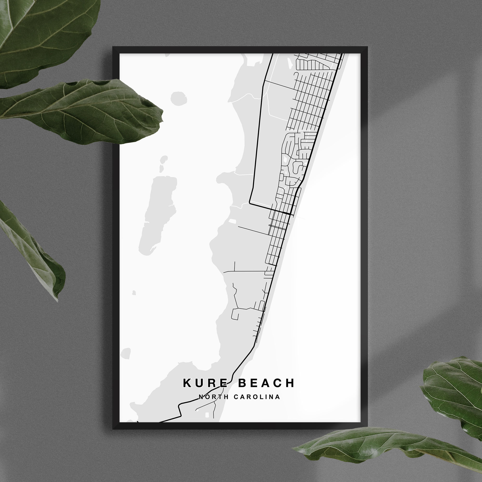 Kure Beach Map Print | Kure Beach Poster | Kure Beach Art - Etsy
