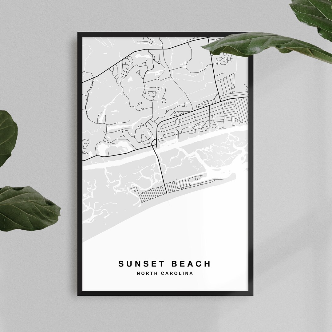 Sunset Beach Map Print | Sunset Beach Poster | Sunset Beach Art - Etsy