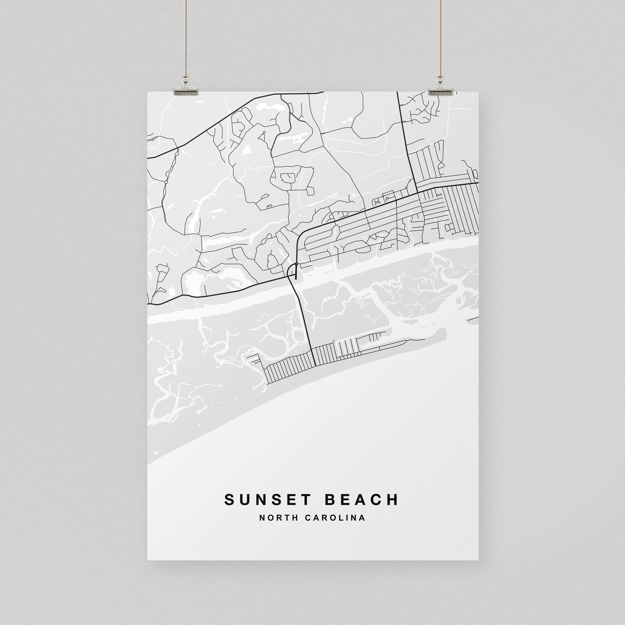 Sunset Beach Map Print Sunset Beach Poster Sunset Beach Art - Etsy