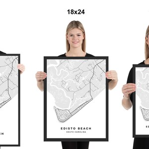 Edisto Beach Map Print | Edisto Beach Poster | Edisto Beach Art - Etsy