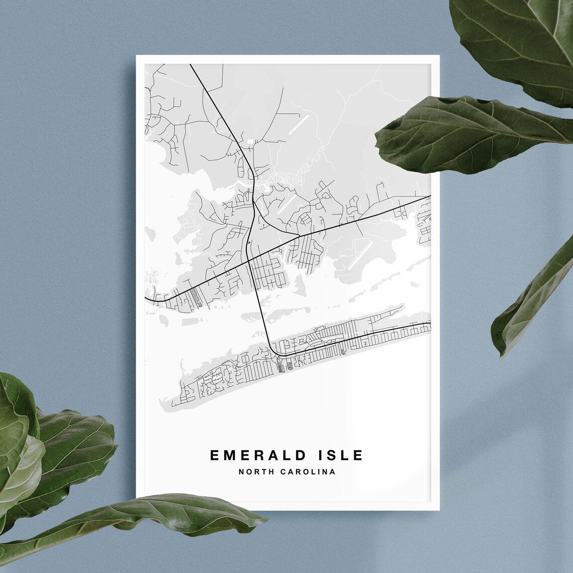 Emerald Isle Map Print | Emerald Isle Poster | Emerald Isle Art - Etsy
