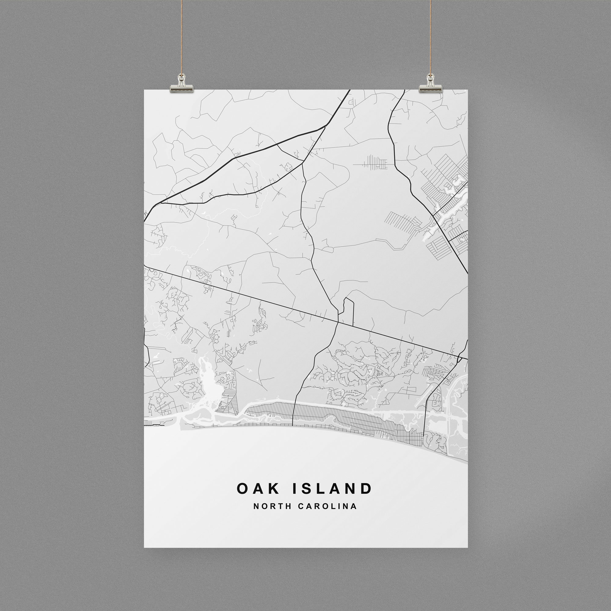 Oak Island Map Print | Oak Island Poster | Oak Island Art - Etsy España