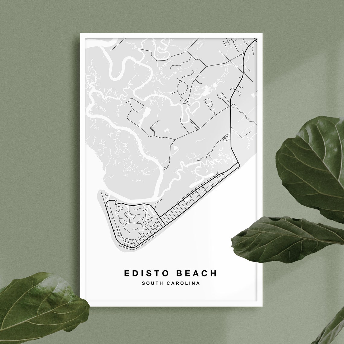 Edisto Beach Map Print | Edisto Beach Poster | Edisto Beach Art - Etsy