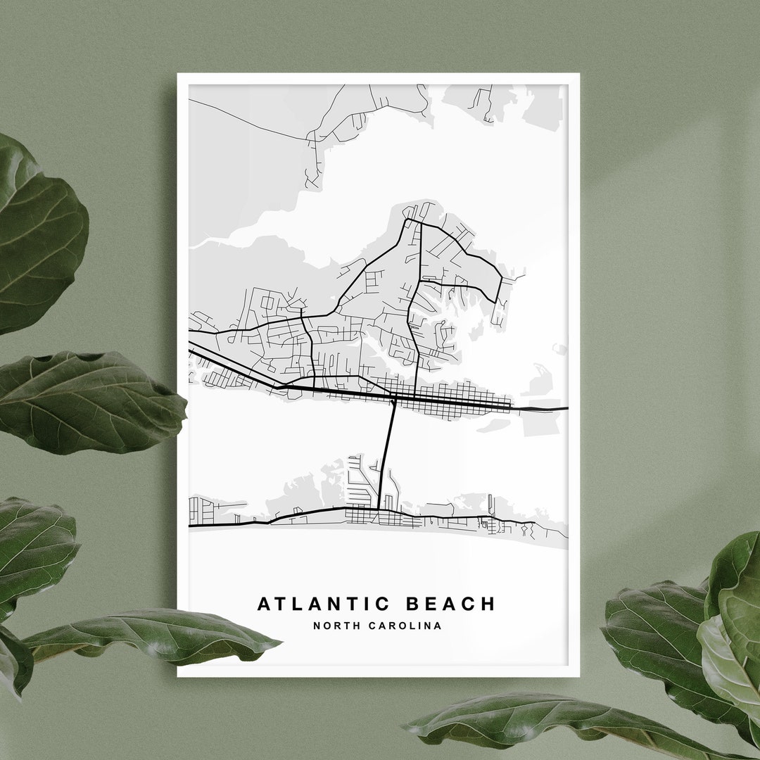Atlantic Beach Map Print | Atlantic Beach Poster | Atlantic Island Art ...