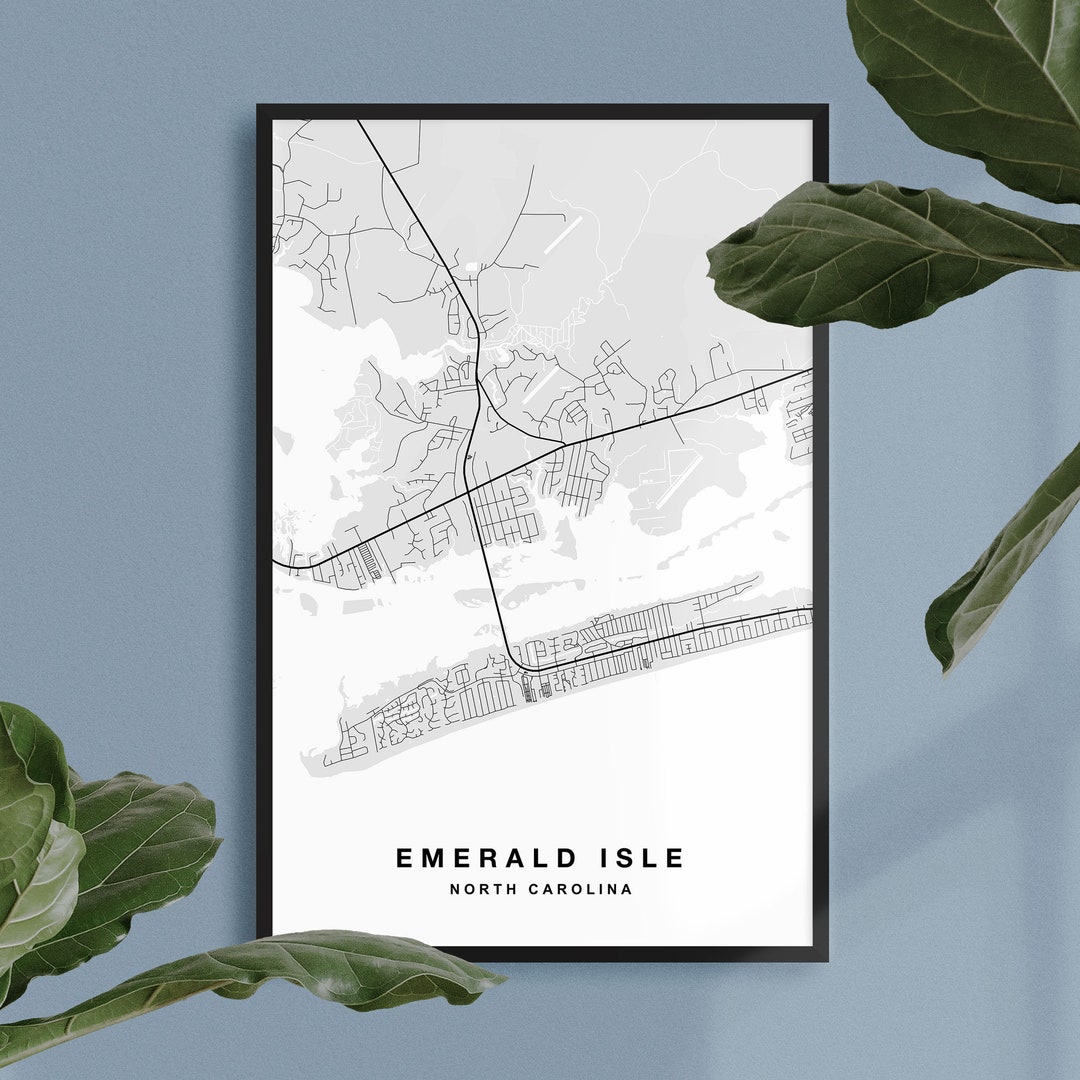 Emerald Isle Map Print | Emerald Isle Poster | Emerald Isle Art - Etsy