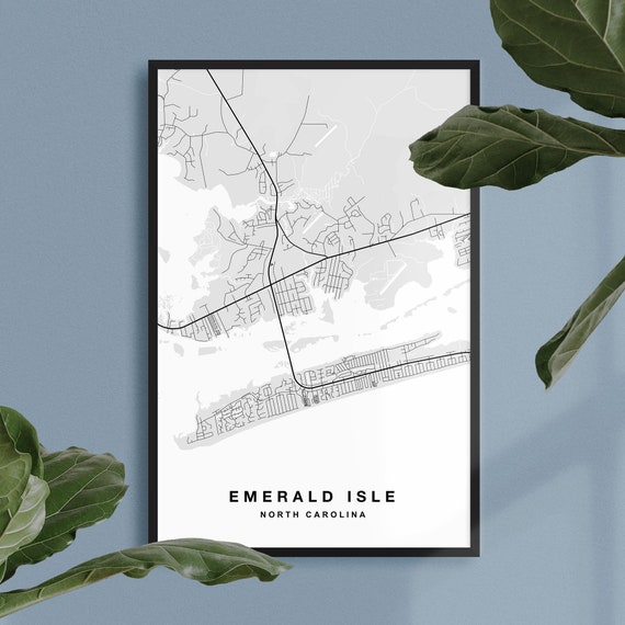 Emerald Isle Map Print Emerald Isle Poster Emerald Isle | Etsy