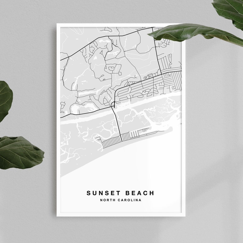 Sunset Beach Map Print Sunset Beach Poster Sunset Beach Art - Etsy