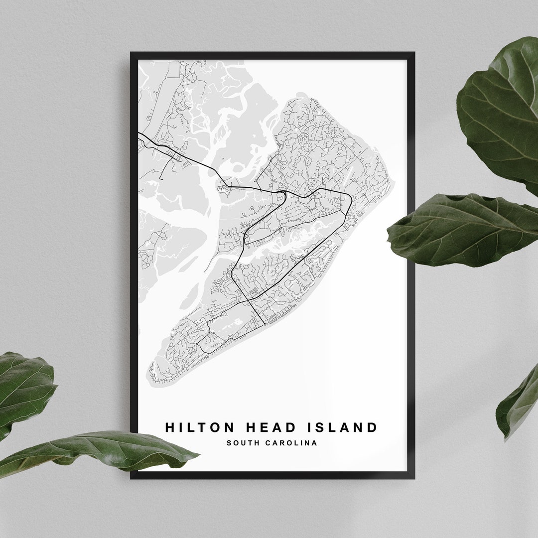 Hilton Head Island Map Print | Hilton Head Island Poster | Hilton Head ...