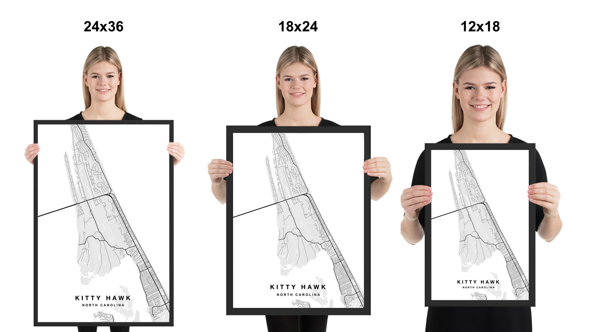 Kitty Hawk Map Print | Kitty Hawk Poster | Kitty Hawk Art - Etsy