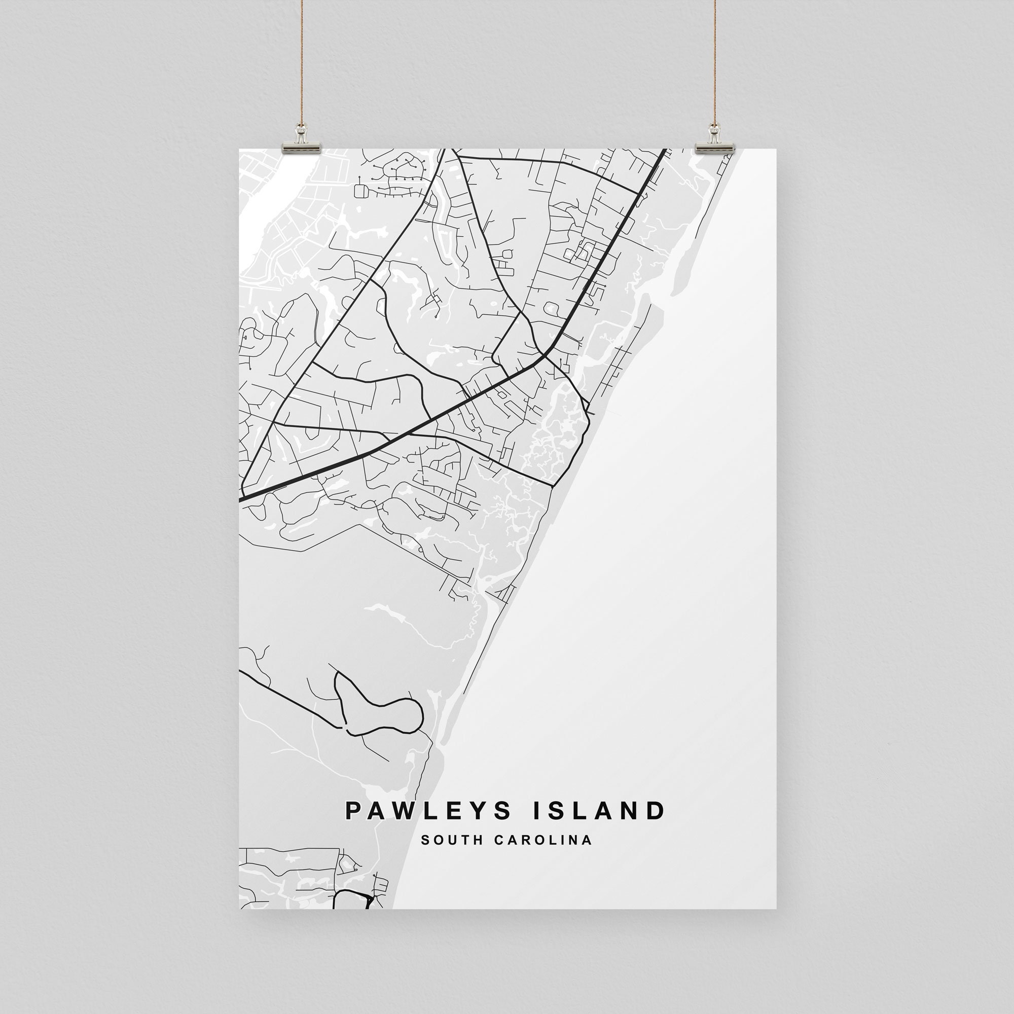 Pawleys Island Map Print | Pawleys Poster | Pawleys Art - Etsy