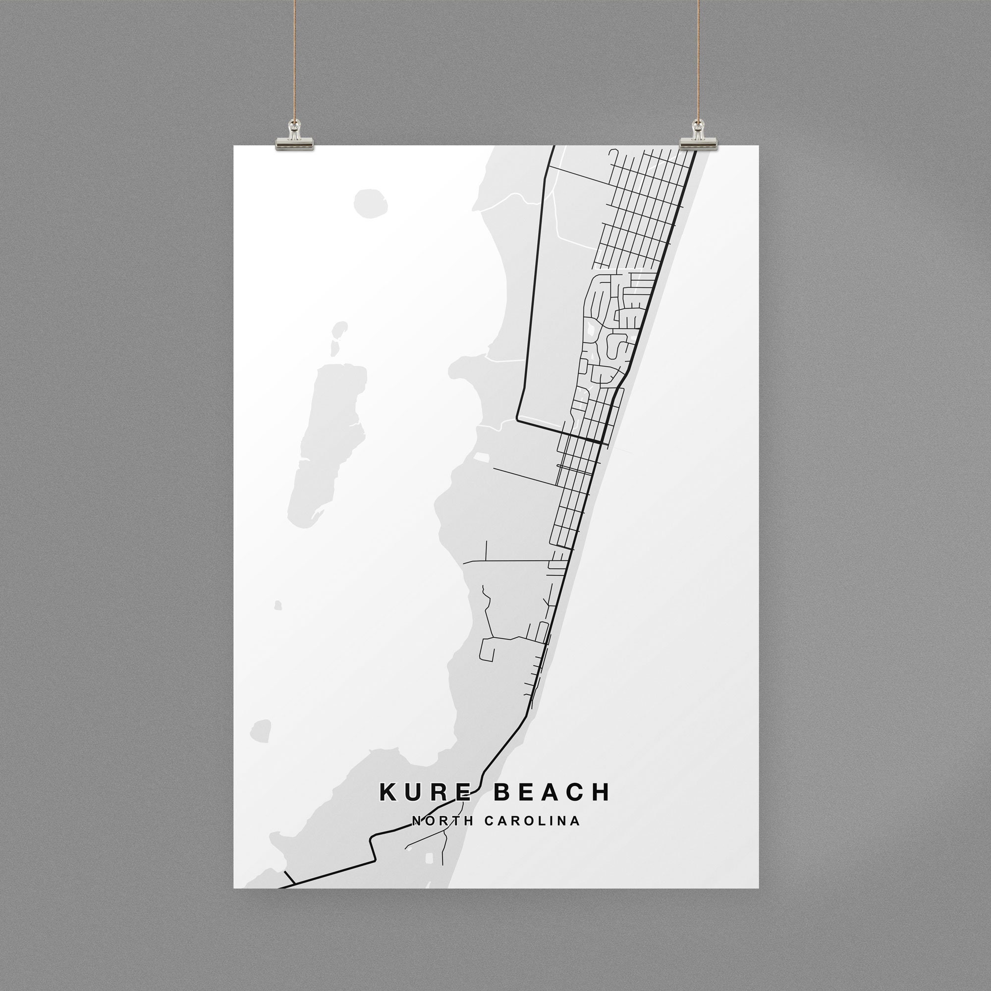 Kure Beach Map Print | Kure Beach Poster | Kure Beach Art - Etsy