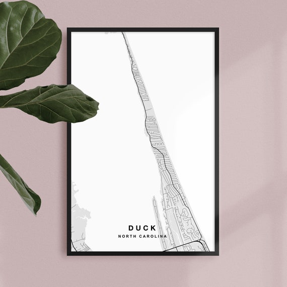 Duck Beach Map Print Duck Beach Poster Duck Beach Art | Etsy