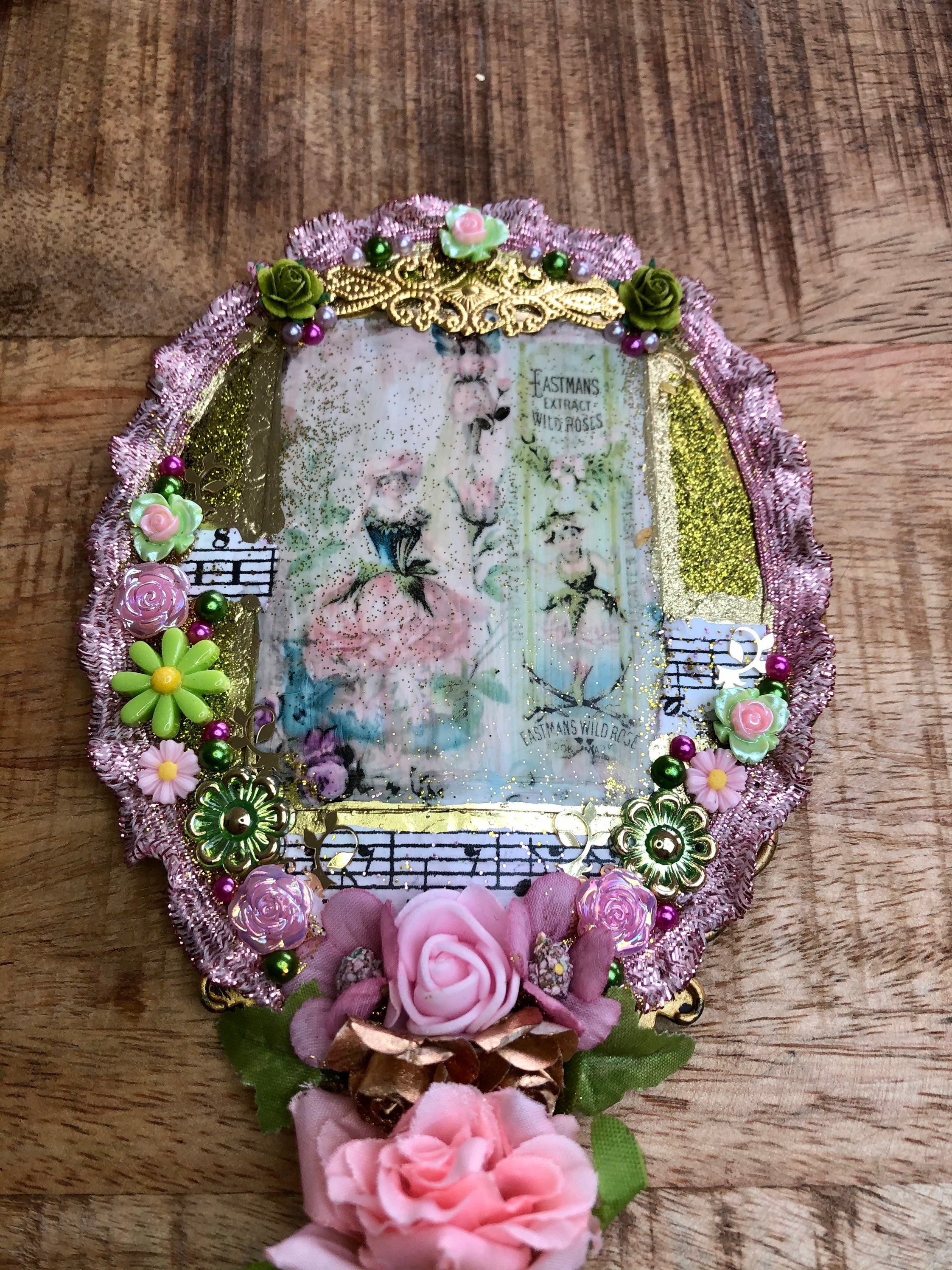 Espejo de mano decorado. Estilo vintage. | Etsy