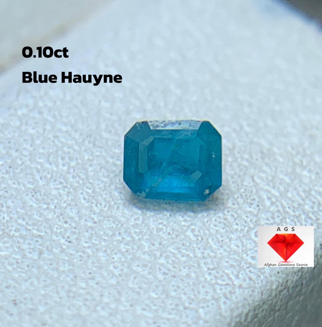 0.10 Ct Emerald-cut Blue Hauyne Gemstone - Etsy