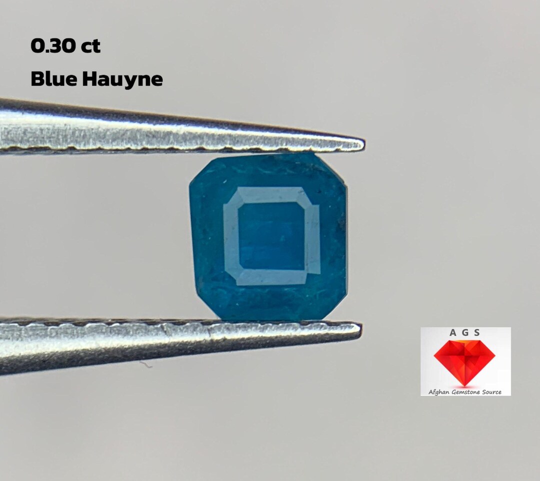 0.30 Ct Blue Hauyne Gemstone: Rare Afghan Mineral - Etsy
