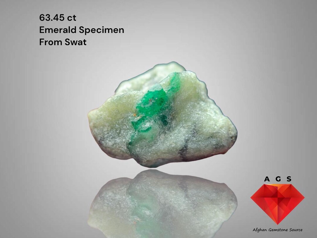 A Deep-form 63.45 Carat Emerald Specimen From Swat - Etsy