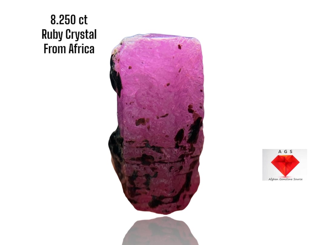 8.250ct African Ruby Crystal – Natural Red Gemstone (14.16 X 7.86 X 5 ...