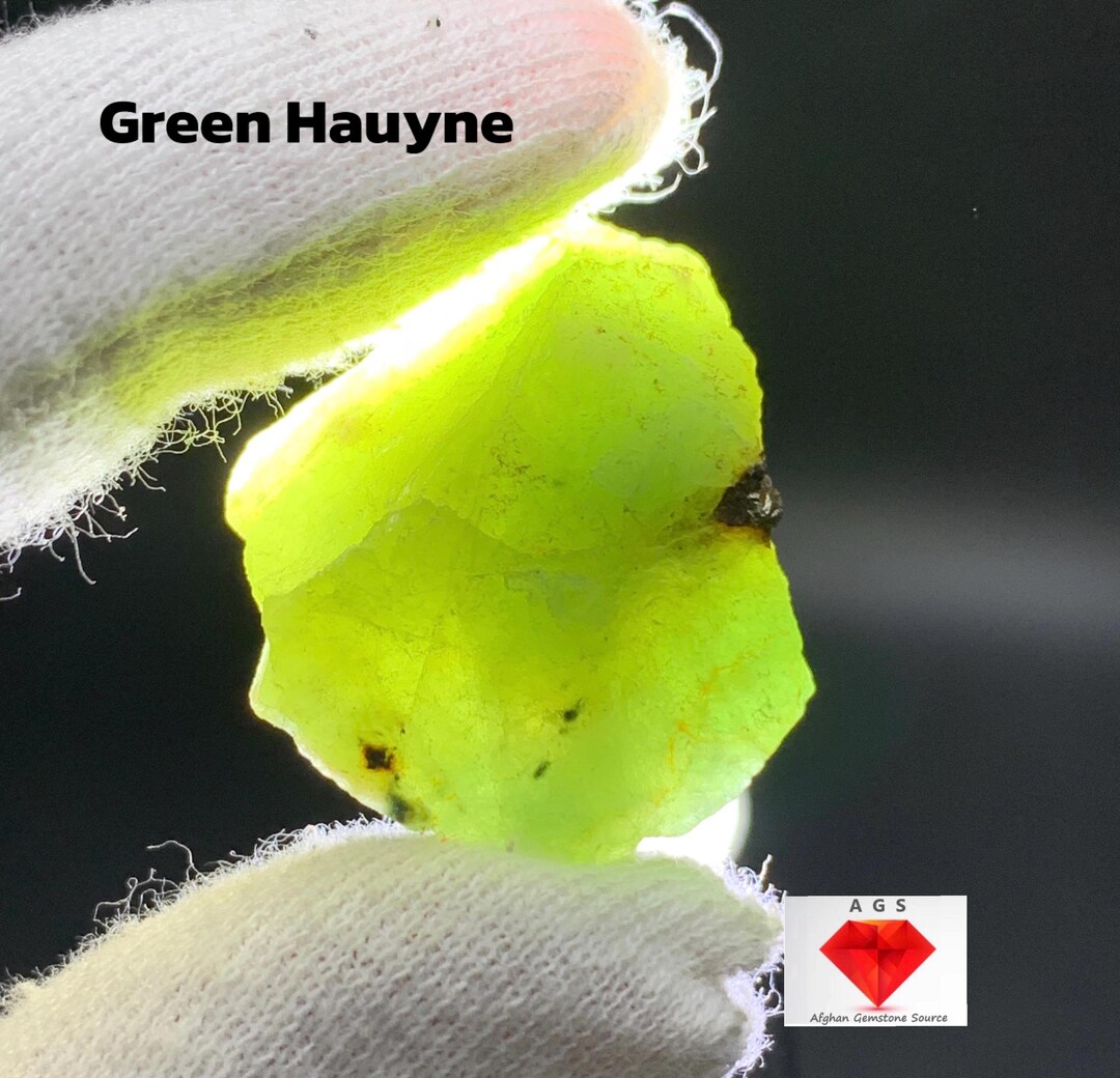 Most Rare 66 Ct Green Hauyne Specimen Combined With Pyrite From ...