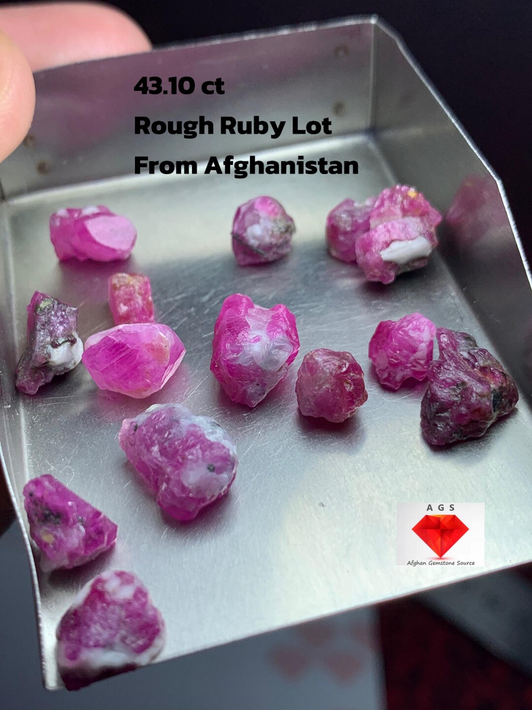 43.10ct Ruby Rough Lot – Untreated Natural Rubies With Deep Red Color ...
