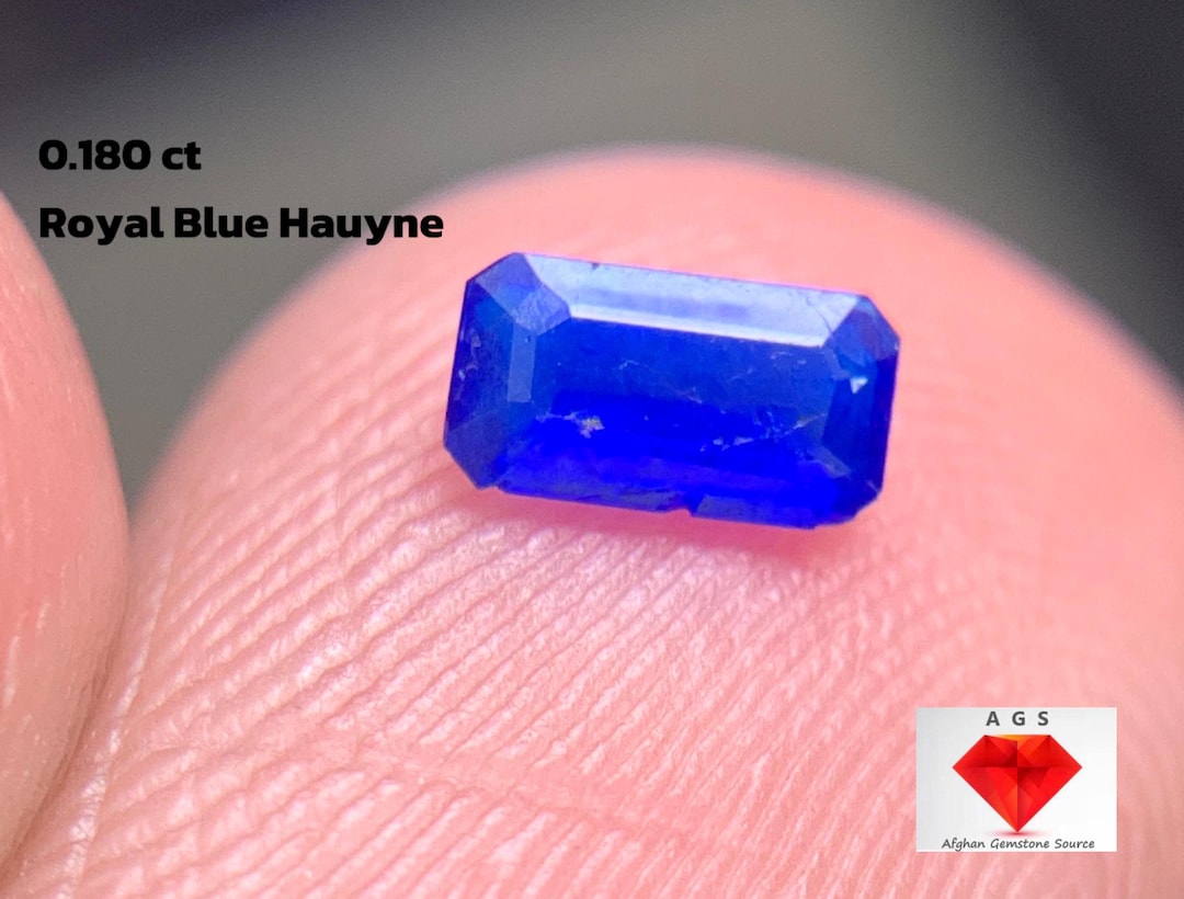 0.180ct Royal Blue Hauyne Gem: Rectangular Cut Stone - Etsy