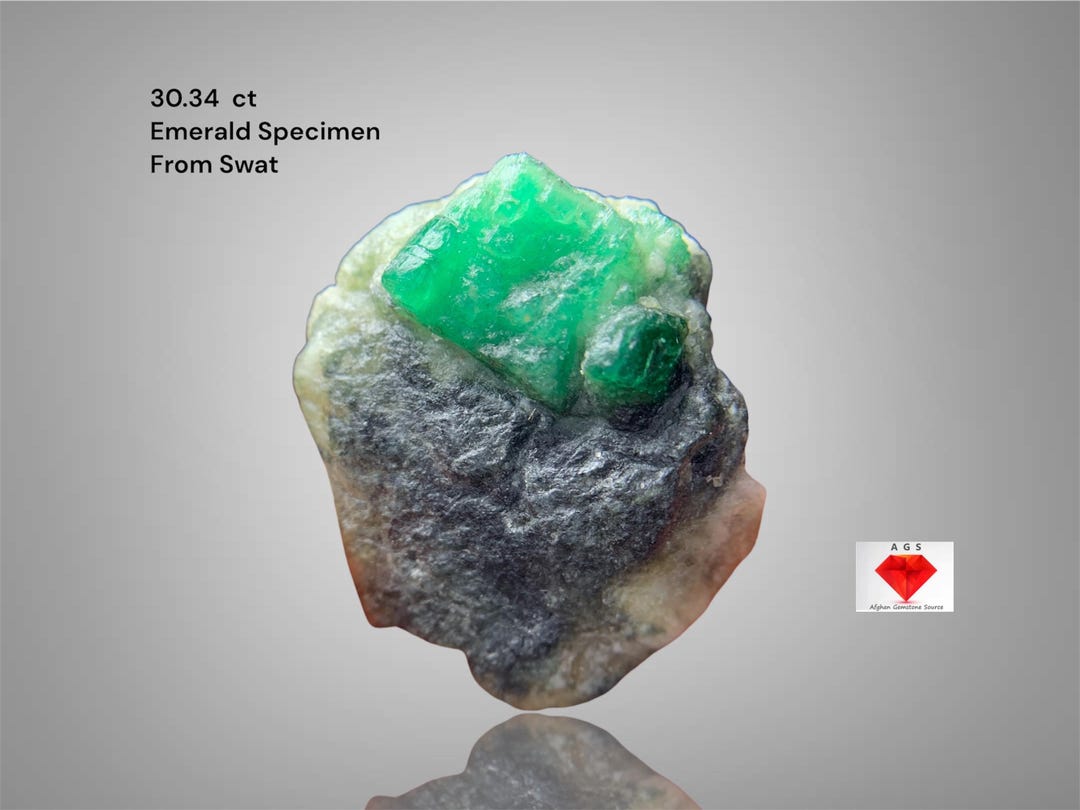 30.34ct Emerald Specimen From Swat – A Natural Collector’s Stone - Etsy