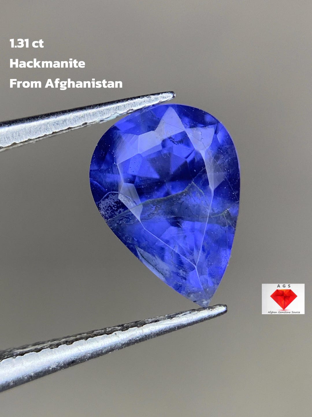 Rare 1.31ct Afghan Hackmanite – Pear Faceted Gem With UV Color Change ...
