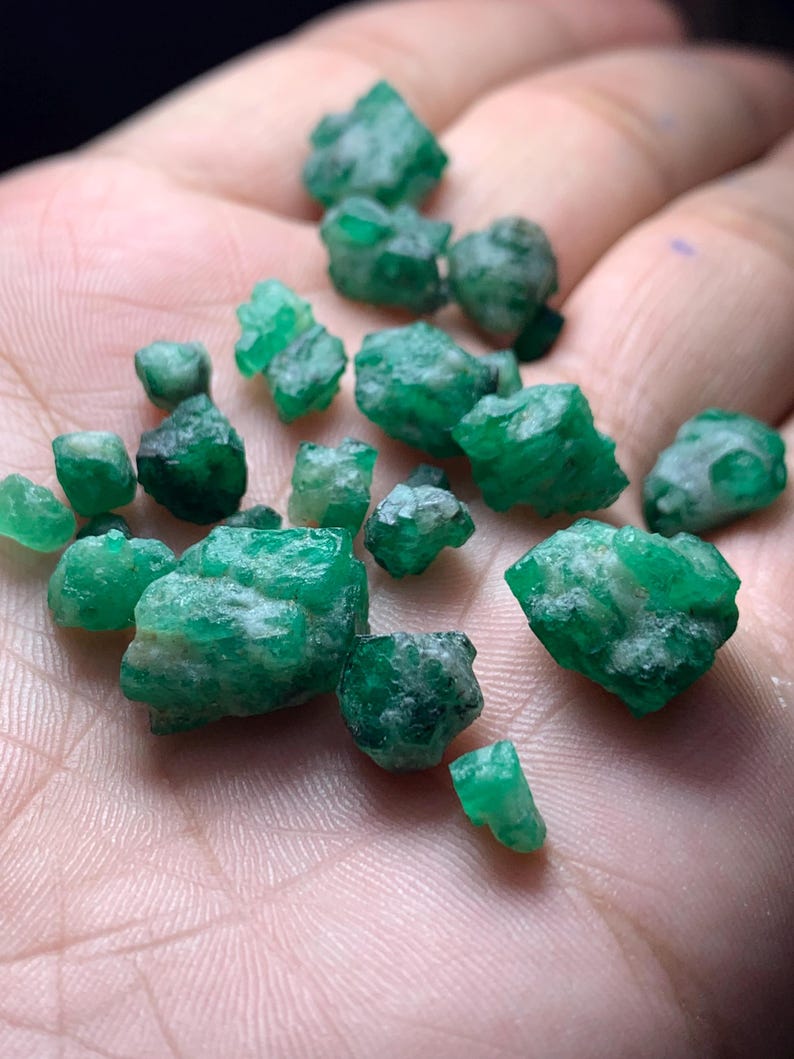62.85ct Swat Emerald Rough Lot – Bold, Untreated Crystals (15x12x8mm ...