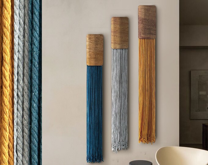 Sets of THREE Fiber Art Wall Hanging, Sound Absorbing Wall Decor ...