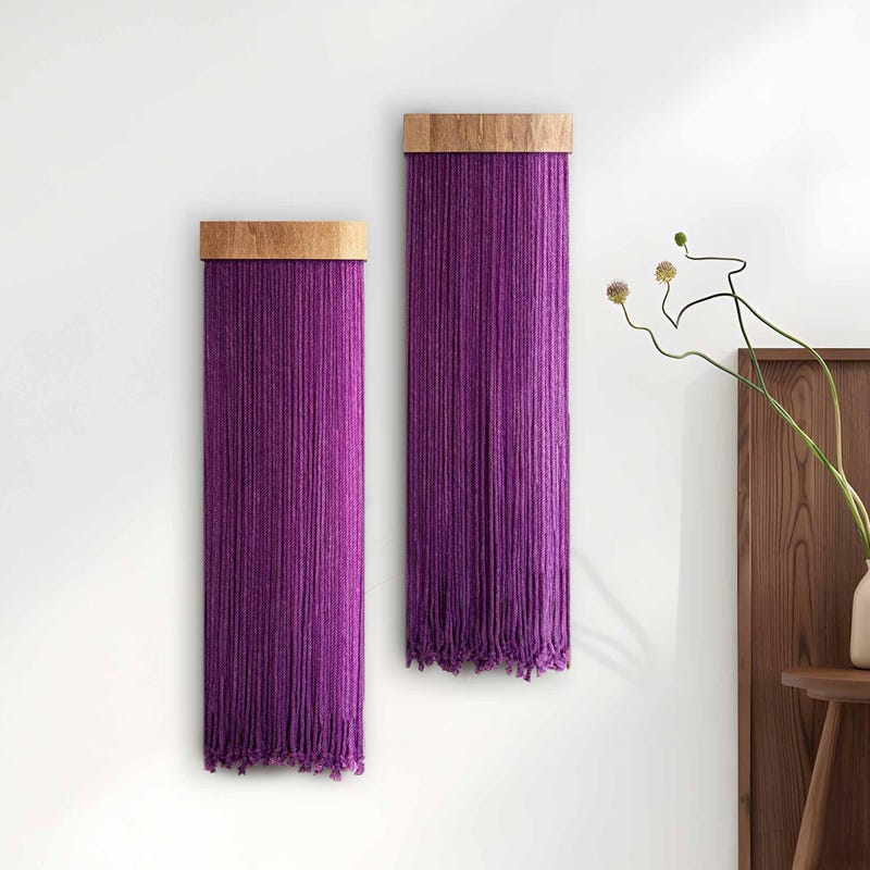 Purple Macrame Wall Hanging - Etsy